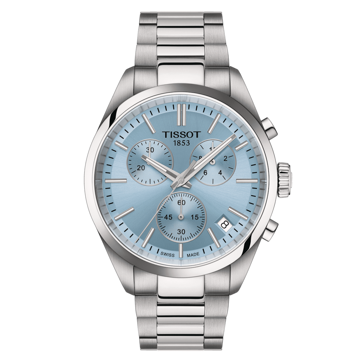 TISSOT PR 100 Chronograph Ice Blue Dial – Prime Time Shop
