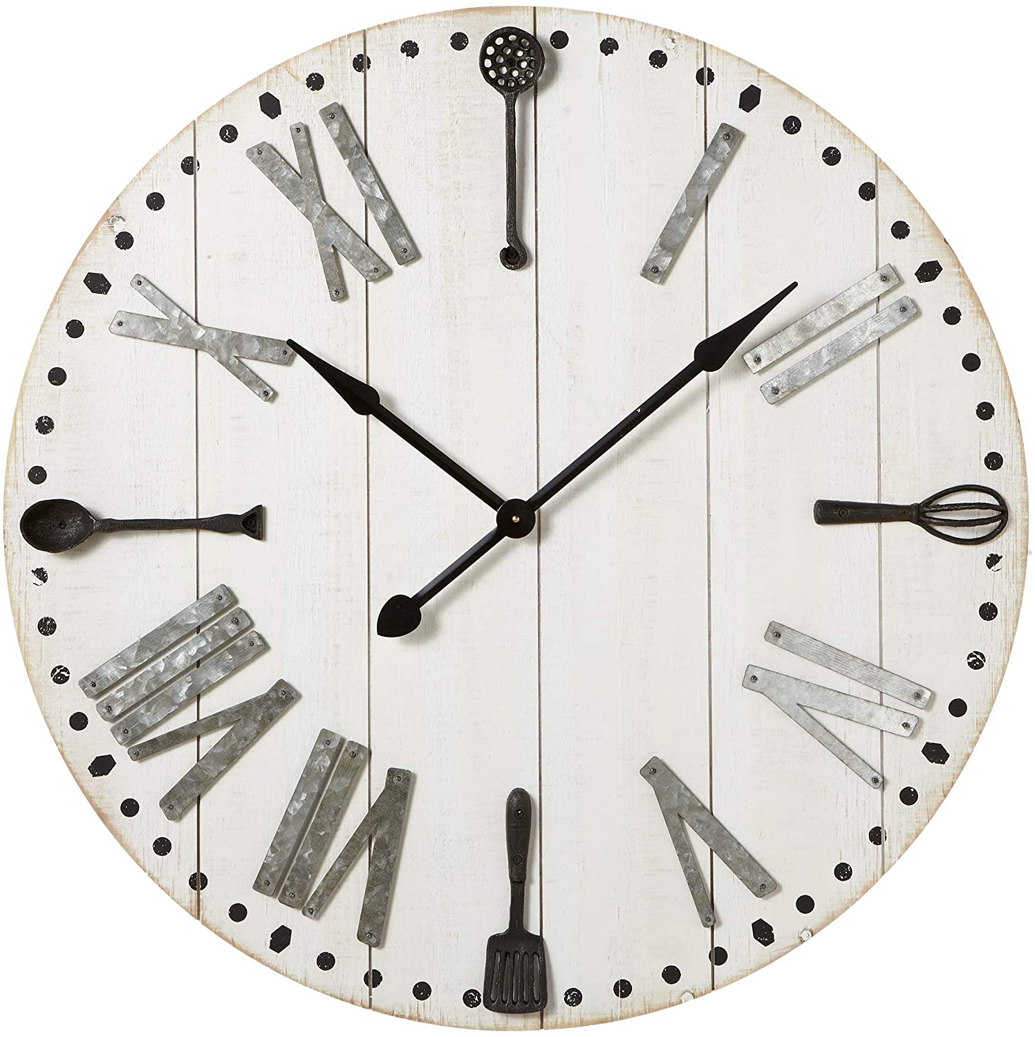 CBK MDF White Slat Wall Clock with Cast Utensil Numbers 159342 – Prime ...