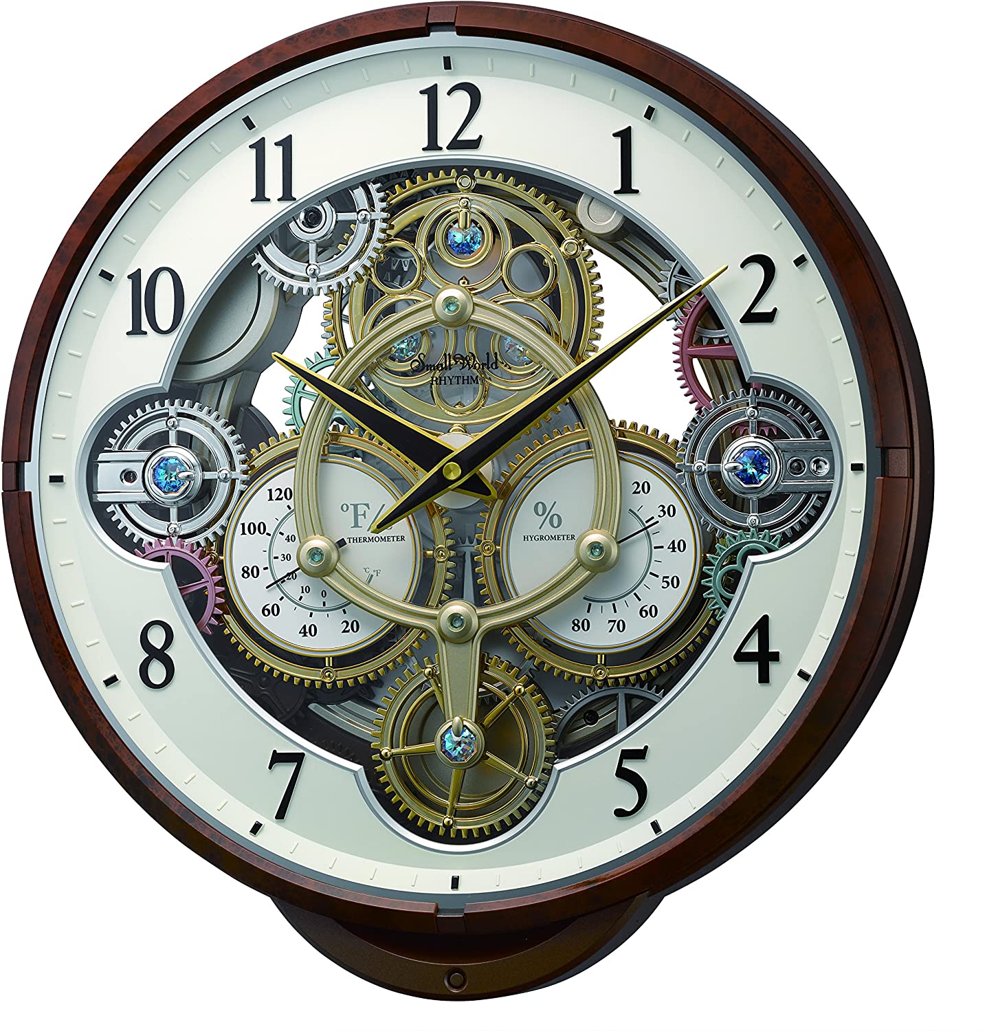 Rhythm Clocks "Widget" Magic Motion Clock, Woodgrain – Prime Time Shop